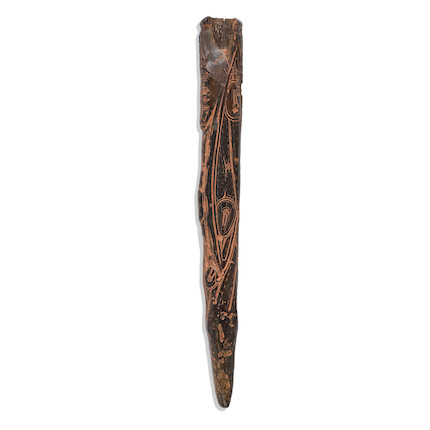 Bonhams : An Eskimo Old Bering Sea walrus ivory harpoon foreshaft