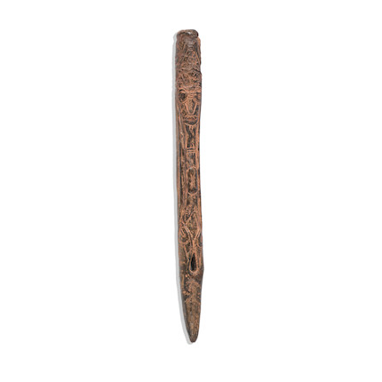 Bonhams : An Eskimo Old Bering Sea walrus ivory harpoon foreshaft
