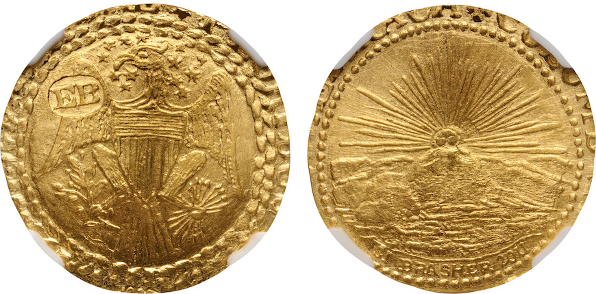 Bonhams : (1787) Ephraim Brasher Half Doubloon Gem Brilliant ...