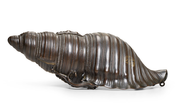 Bonhams : A bronze model of a conch shell Edo period (1615-1868) or ...