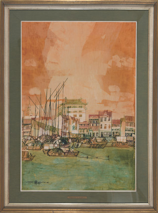 Bonhams : Seah Kim Joo (Singaporean, b.1939) Singapore River