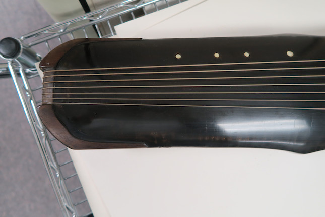 Bonhams : A lacquered qin (zither) with seven strings