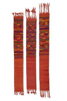 Bonhams : A group of three ceremonial scarves, Rachu Bhutan