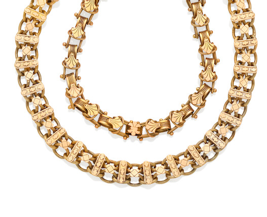 Bonhams : Two 19th century gold chains