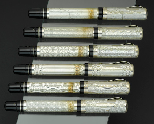 Bonhams : MONTEGRAPPA Cosmopolitan Lot of Six Sterling Silver Limited ...