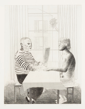 Bonhams : David Hockney (born 1937); Artist and Model;