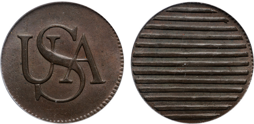 Bonhams : (1785) Bar Copper (Cent) MS66 Brown PCGS.