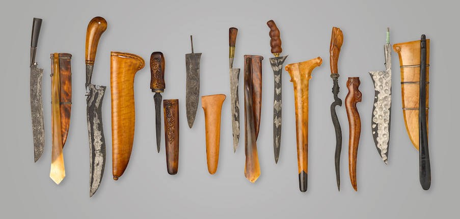 Bonhams : A lot of eight Indonesian edged weapons