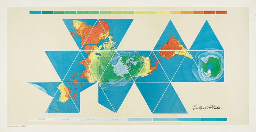 Bonhams : Fuller, Richard Buckminster. 1895-1983. Dymaxion World map ...