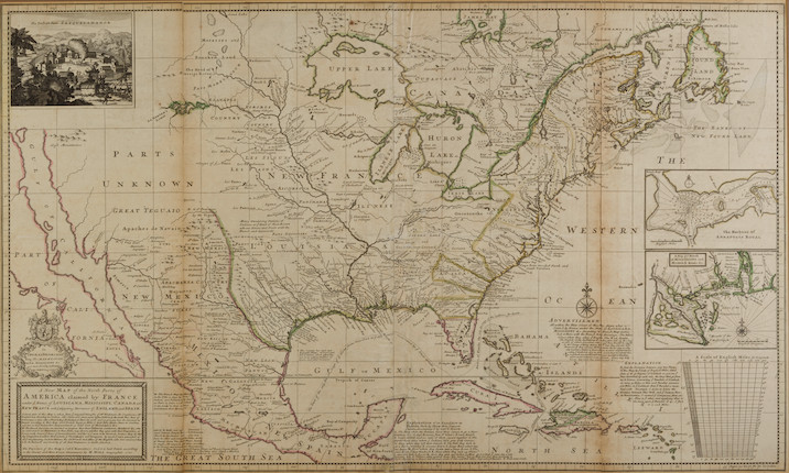 Bonhams : Moll, Hermann. 1654-1732. A New Map of the North Parts of ...