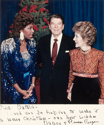Bonhams : A Natalie Cole pair of signed photos from Ronald Reagan and ...
