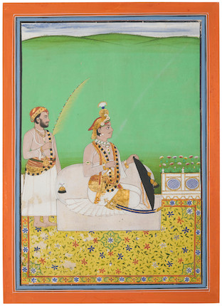 Bonhams : A GROUP OF FOUR PORTRAITS OF MEWAR RULERS UDAIPUR, 19TH CENTURY
