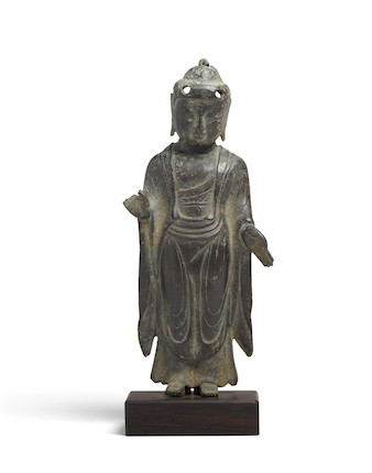Bonhams : A bronze figure of standing Buddha Unified Silla period (668 ...