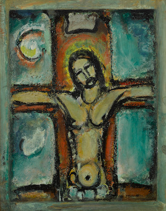 Bonhams : GEORGES ROUAULT (1871-1958) Christ en croix 25 x 19 3/4 in ...