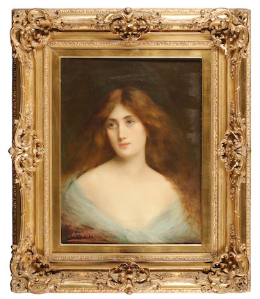 Bonhams : Angelo Asti (French, 1847-1903) An auburn-haired beauty in a ...