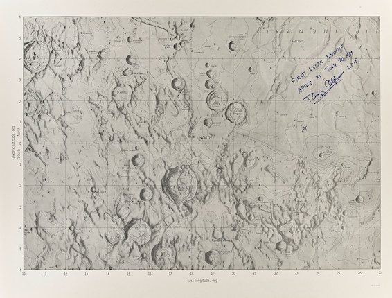 Bonhams : APOLLO 11 FIRST LUNAR LANDING SITE CHART.