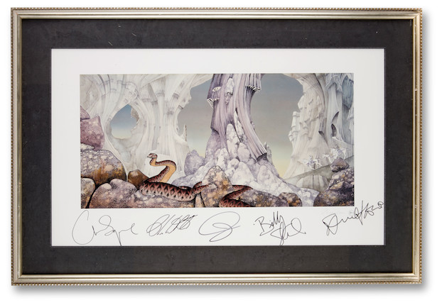 Bonhams : A Print Signed By Yes For The Cover Of The Album Relayer mid ...