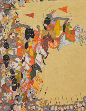 Bonhams : AN ILLUSTRATION FROM A MAHABHARATA SERIES ABHIMANYU PIERCES ...