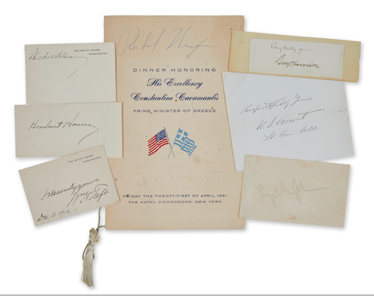 Bonhams : PRESIDENTIAL AUTOGRAPHS. 7 autographs of Presidents,