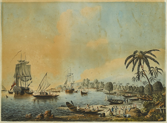 Bonhams : CLEVELEY, JOHN (THE YOUNGER). 1747-1786. View of Matavai Bay ...
