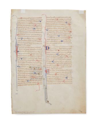 Bonhams : ILLUMINATED MANUSCRIPT PSALM 69. Being a single leaf from a ...