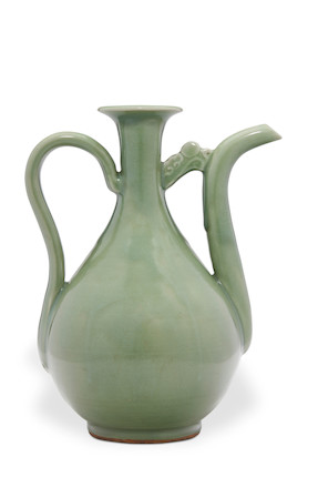 Bonhams : A large Longquan Celadon pear-shaped Ewer Early Ming Dynasty ...