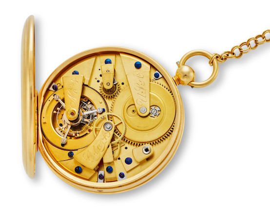 Bonhams : GENE CLARK. A UNIQUE 18K ROSE GOLD OPEN FACE CHRONOMETER WITH ...