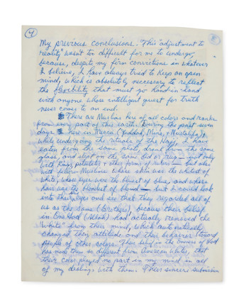 Bonhams : MALCOLM X. 1925-1965. (EL-HAJJ MALIK EL-SHABAZZ). Autograph ...
