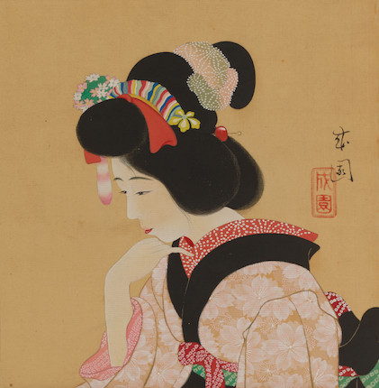 Bonhams : SHIMA SEIEN (1892-1970) Pensive Beauty Taisho (1912-1926) or ...