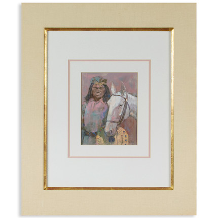 Bonhams : Kenneth Riley (1919-2015) Apache man and white horse image 6 ...