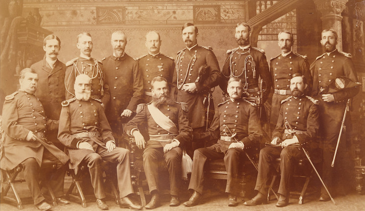 Bonhams : GENERAL CROOK AND STAFF. Mammoth albumen print photograph of ...