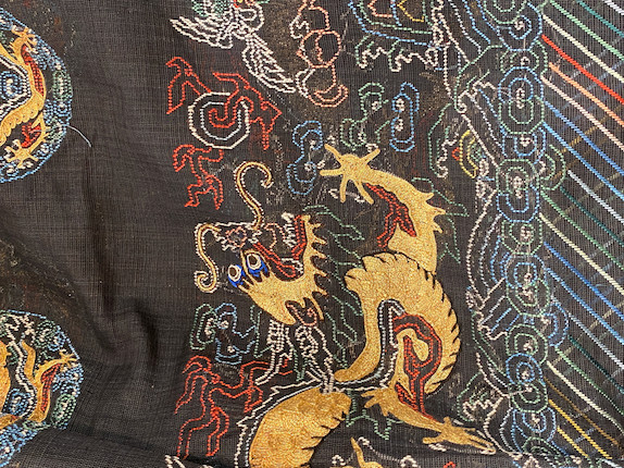 Bonhams : A black ground silk gauze chaofu skirt Late Qing dynasty