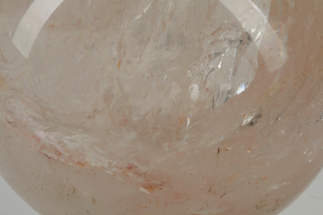 Bonhams : A ROCK CRYSTAL ORB ON A LAPIS MOUNTED BRASS STAND