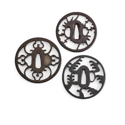 Bonhams : AN ECHIZEN/AKAO TSUBA, AN AKASAKA TSUBA, AND AN OWARI TSUBA ...