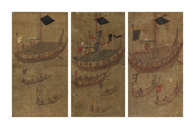 Bonhams : ANONYMOUS Geobukseon (Turtle ships) and Panokseon (Armored ...