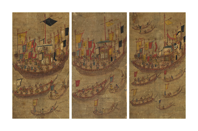 Bonhams : ANONYMOUS Geobukseon (Turtle ships) and Panokseon (Armored ...