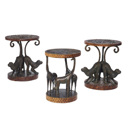 Bonhams : TWO MAITLAND-SMITH MONKEY TABLES AND A GIRAFFE TABLE