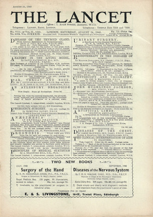 Bonhams : PENICILLIN. CHAIN, ERNST BORIS. 1906-1979. AND HOWARD WALTER ...