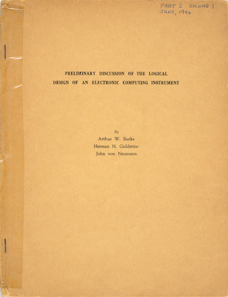 Bonhams : EDVAC VON NEUMANN ARCHITECTURE BURKS, ARTHUR, HERMAN H ...