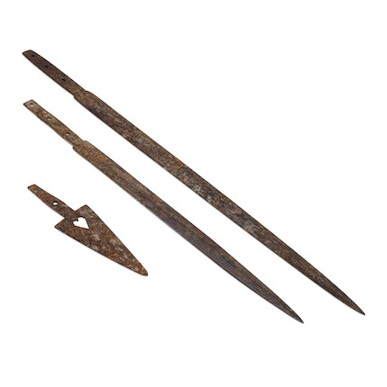 Bonhams : Two lance heads and a club blade