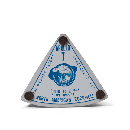 Bonhams : APOLLO 7 FLOWN HEAT SHIELD PLUG ENCASED IN COMMAND MODULE ...