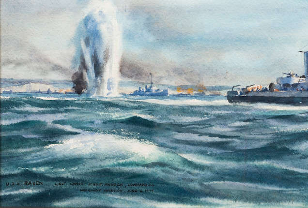 Bonhams Skinner : Dwight Shepler (American, 1905-1974) Battle at Sea