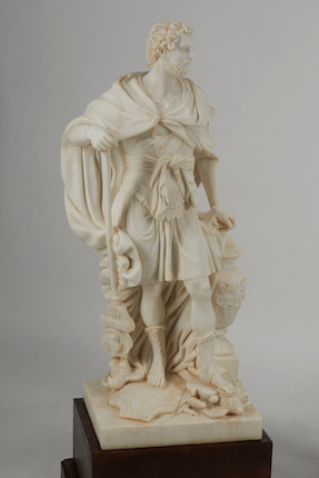 Bonhams : A PAIR OF CARVED MARBLE FIGURES OF ROMAN SOLDIERS