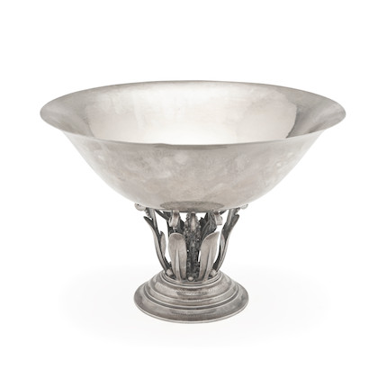 Bonhams : A DANISH STERLING SILVER FOOTED CENTER BOWL by Georg Jensen ...