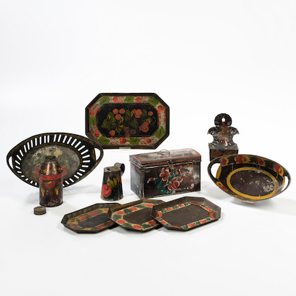 Bonhams Skinner : Ten Painted Tin Items, Pennsylvania and Connecticut ...