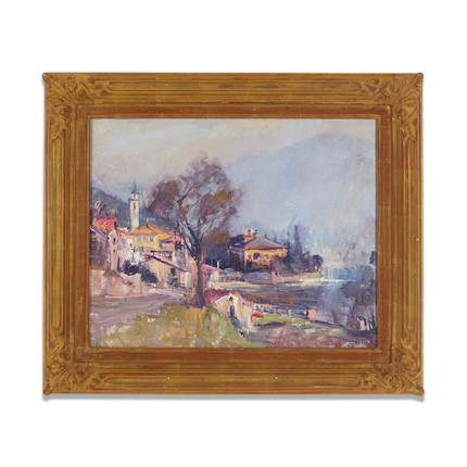 Bonhams : Robert C. Gruppe (born 1944) Village Scene 16 x 20 in. framed ...