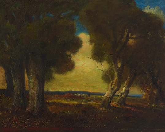 Bonhams : William Keith (1838-1911) Shepherd and Flock Through Trees 24 ...