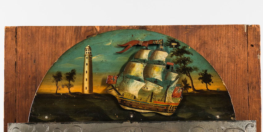 Bonhams Skinner : Ephraim Barber Cherry Rocking Ship Tall Clock ...