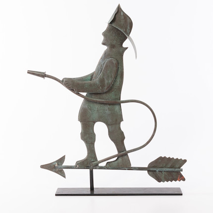 Bonhams Skinner : Molded Sheet Copper Firefighter Weathervane, America ...
