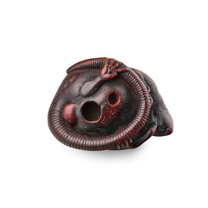 Bonhams : MASANAO OF KYOTO (ACTIVE 18TH CENTURY) A Wood Netsuke of a ...